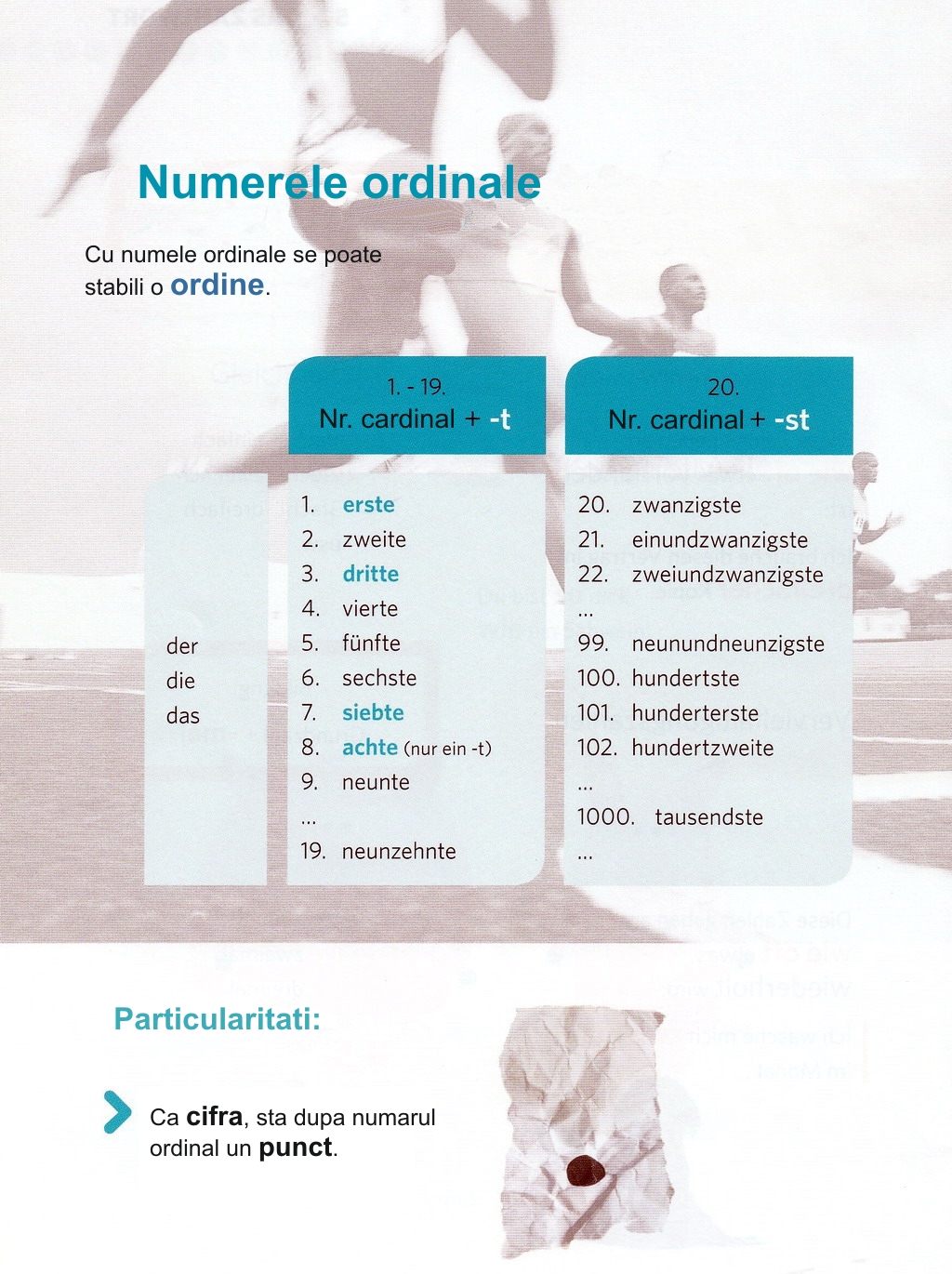 Numerele ordinale (Die Ordnungszahlen)